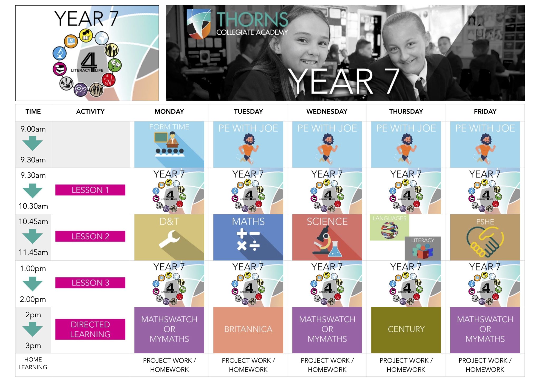 New Online Learning Timetable (from 1st June) - THORNS COLLEGIATE ACADEMY