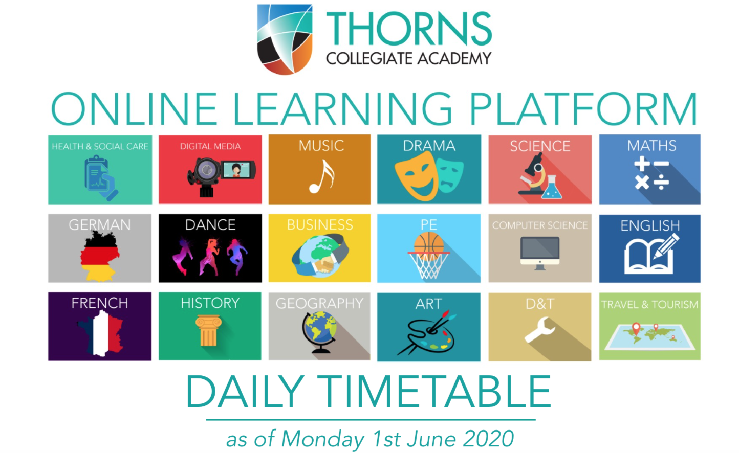 New Online Learning Timetable (from 1st June) - THORNS COLLEGIATE ACADEMY